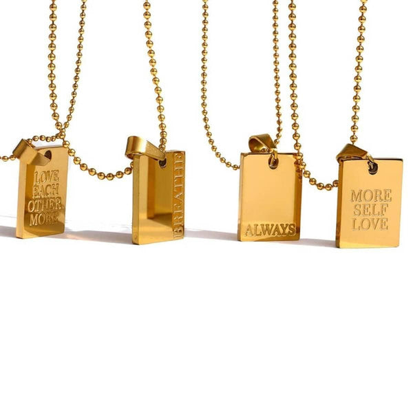 18K Gold Square Pendant Necklace | ALWAYS - OurCoordinates