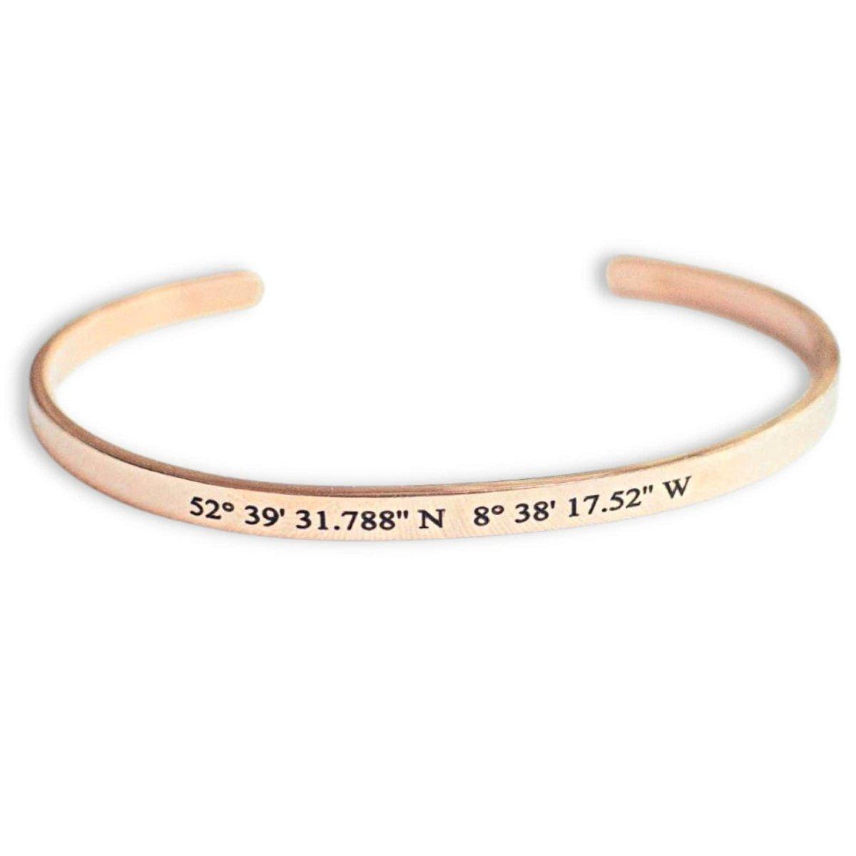 Coordinates Cuff Bracelet | Custom GPS Engraved Jewelry – OurCoordinates
