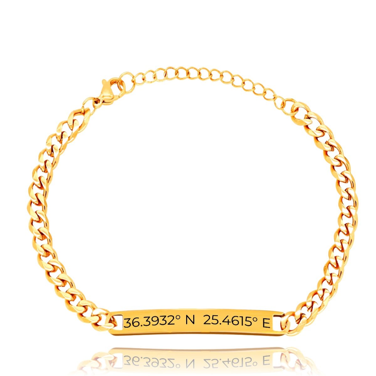 Personalized Chain Link Coordinates Bracelet - OurCoordinate ...