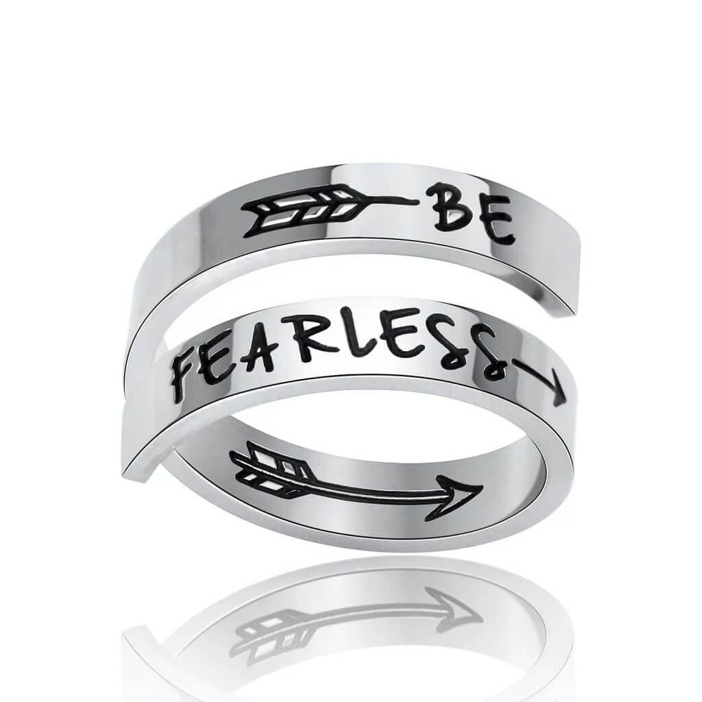 Engraved Stackable Double Name Ring - OurCoordinates