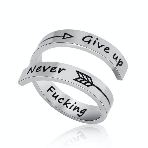 Engraved Stackable Double Name Ring - OurCoordinates