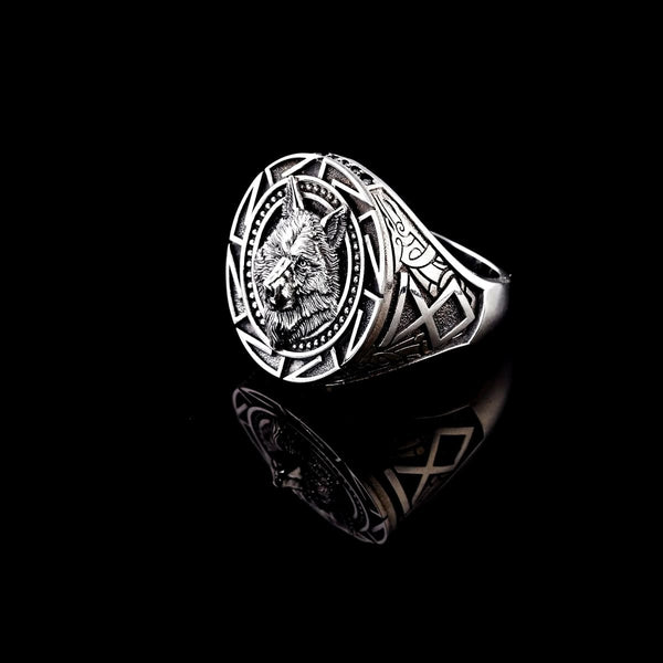 Men's Wolf Ring - Handcrafted Steel Rings | OurCoordinates