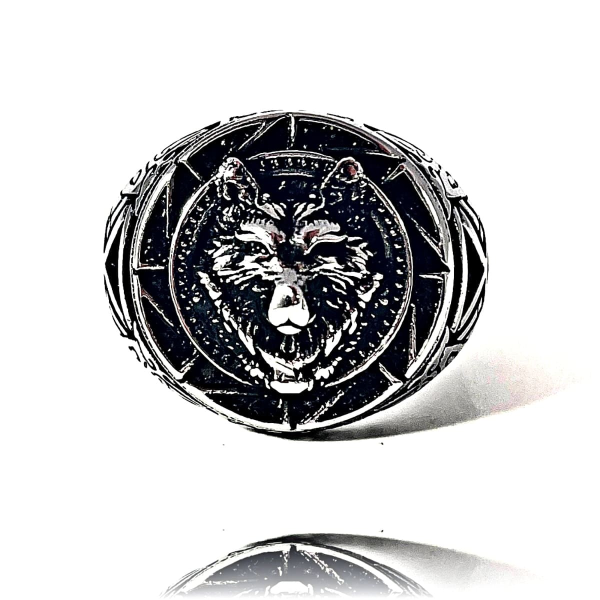 Men's Wolf Ring - Handcrafted Steel Rings | OurCoordinates